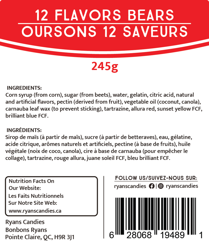 12 Flavours Bears 245g