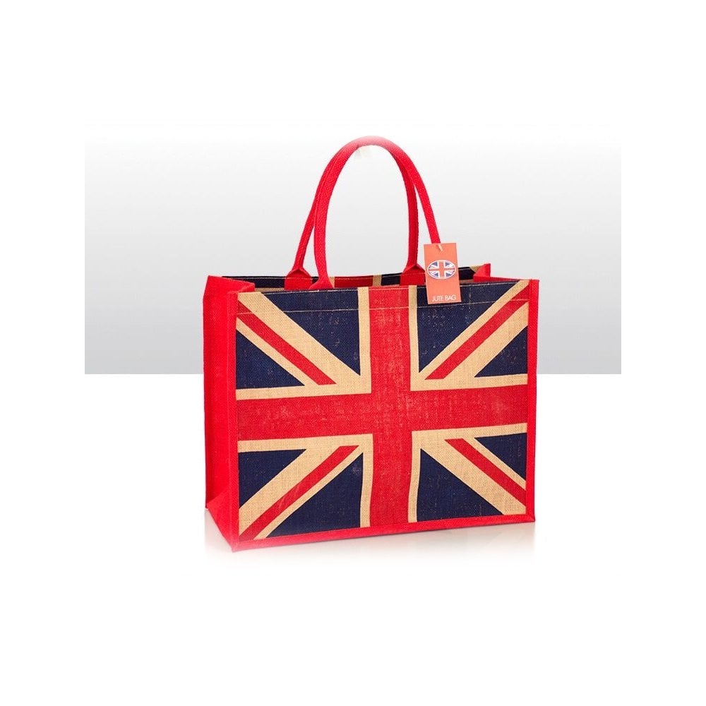 Union Jack Jute Bag with gusset